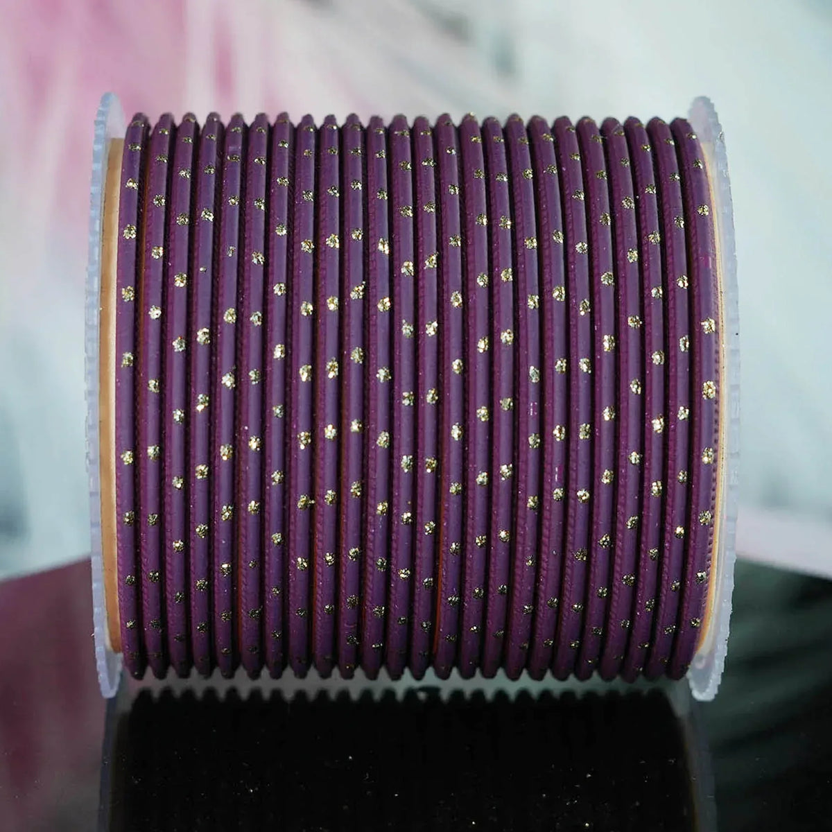 Wine Dot Design Matte Finish Metal Bangle for Women & Girls (Pack of 2 ...